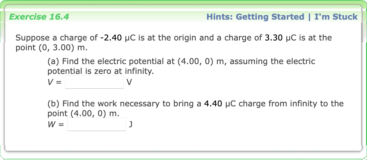 Solved Example 16.4 Finding the Electric Potential Goal | Chegg.com