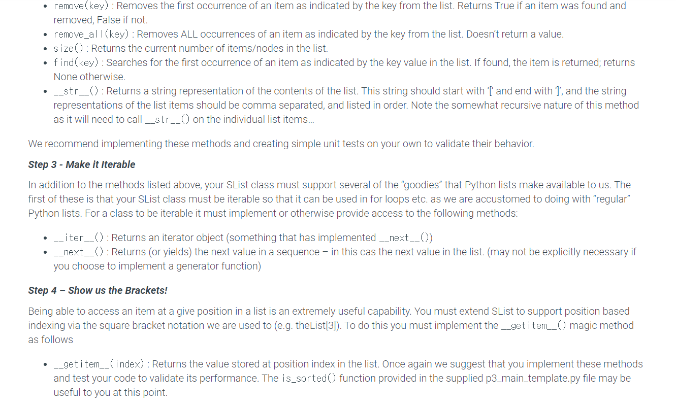 Solved Project 4: A List ADT Duration: 6 hours Reminder: | Chegg.com