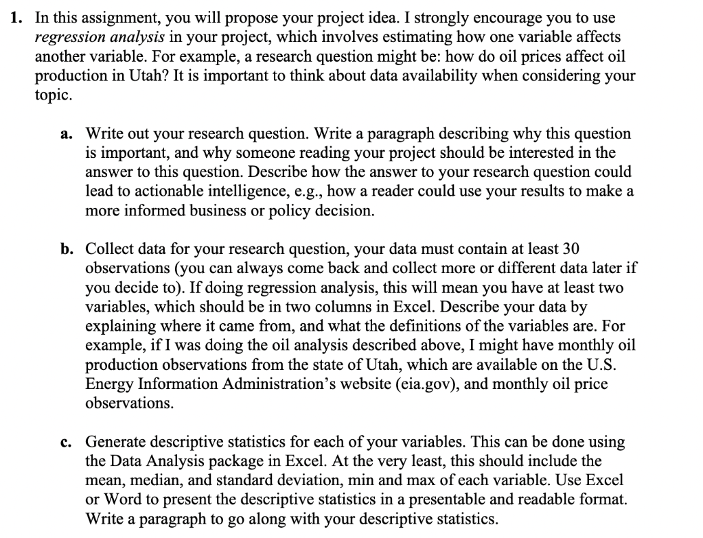 Solved 1. In this assignment, you will propose your project | Chegg.com