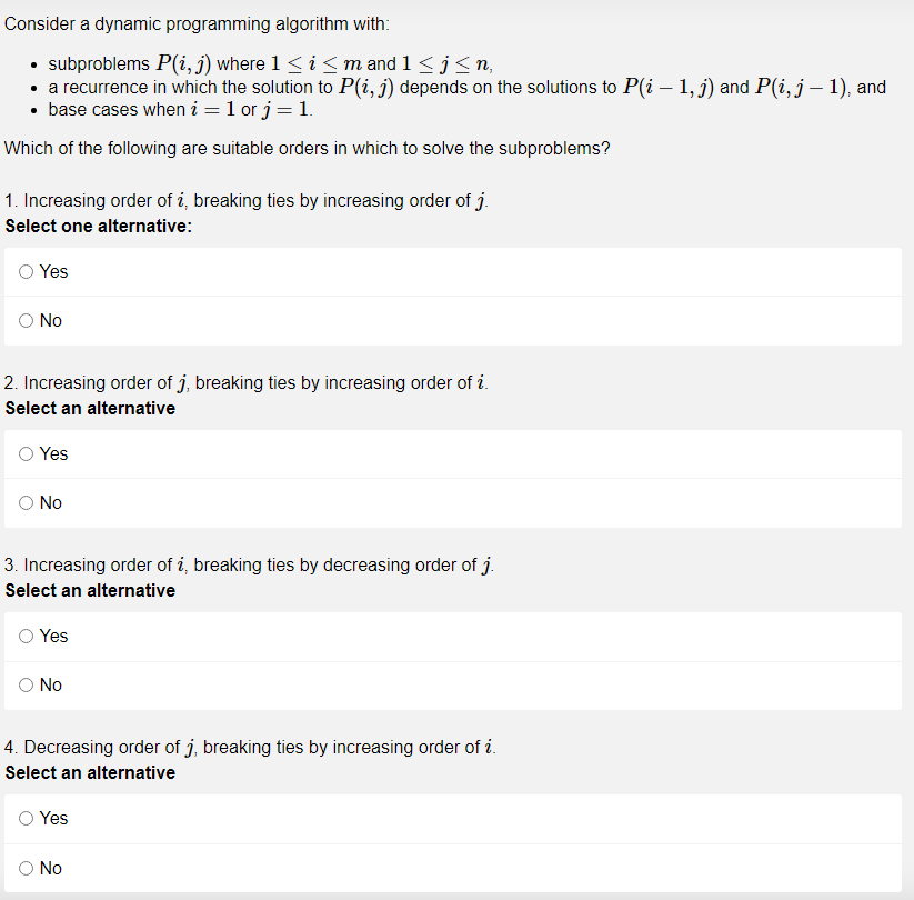 Solved Consider A Dynamic Programming Algorithm With 9132