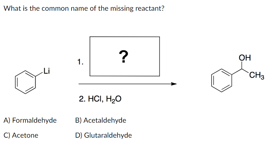 Solved What is the common name of the missing reactant? он | Chegg.com
