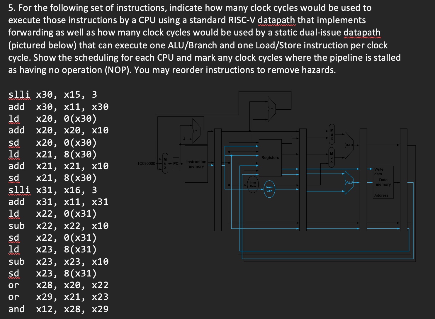 Solved For the following set of instructions, indicate how | Chegg.com