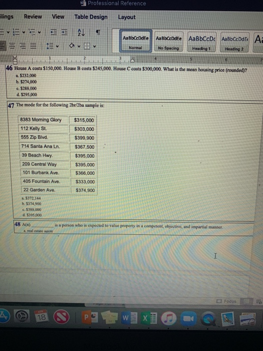 Solved Professional Reference ilings Review View Table | Chegg.com