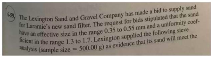 Solved 59. The Lexington Sand and Gravel Company has made a | Chegg.com