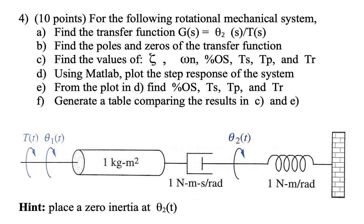 Solved 4) (10 points) For the following rotational | Chegg.com