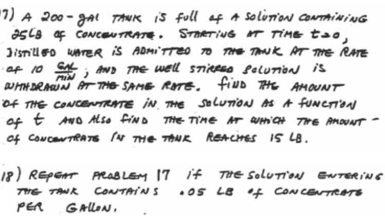 Solved 7) A 200-gal thak is full of a solution contriving of | Chegg.com