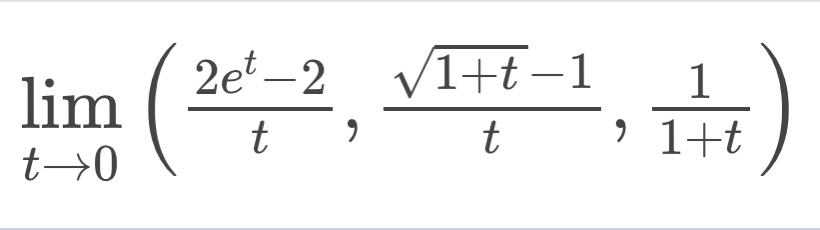 Solved lim t->0 2et – 2 v1+t-1 t , t 9 1 1+t | Chegg.com