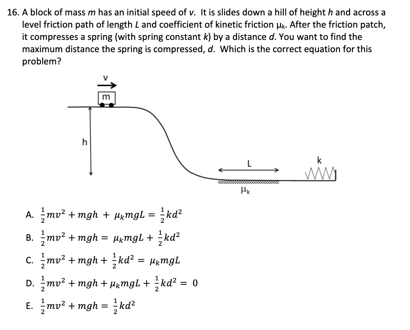 Solved A block of mass m ﻿has an initial speed of v. ﻿It is | Chegg.com