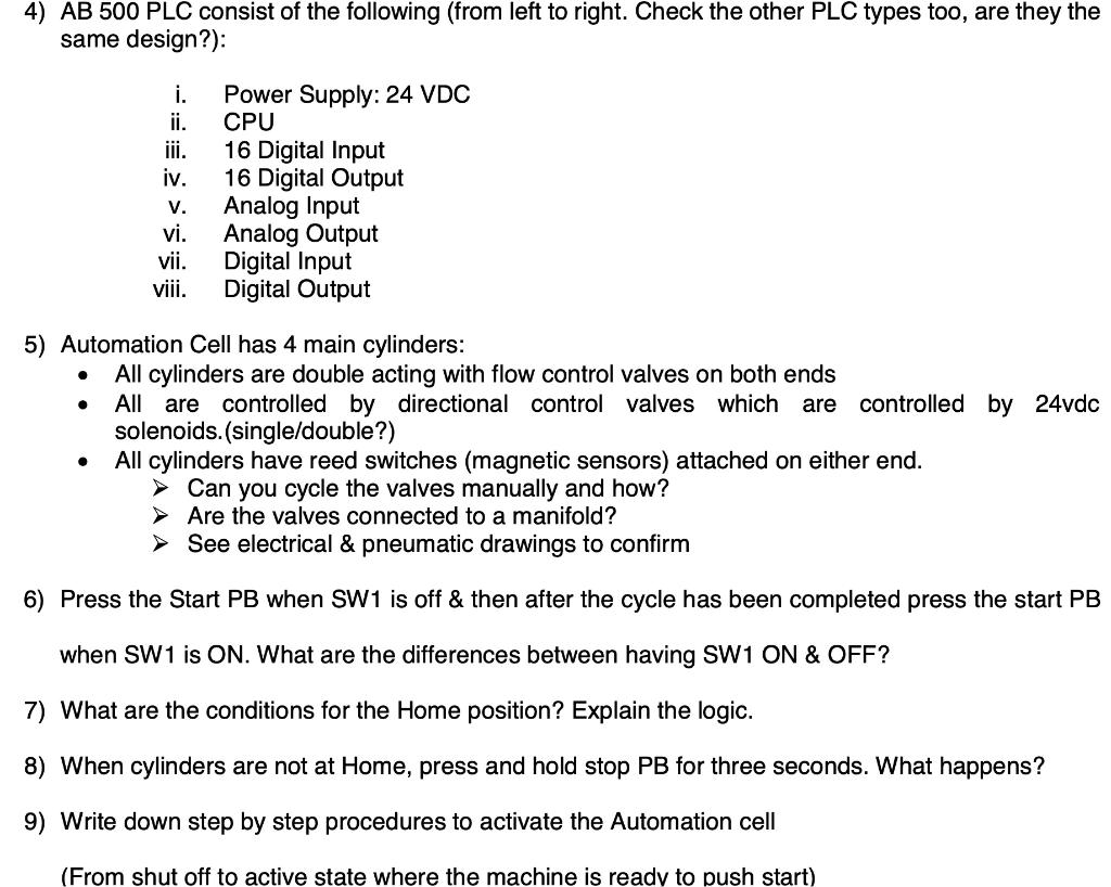 Solved 4) AB 500 PLC consist of the following (from left to | Chegg.com