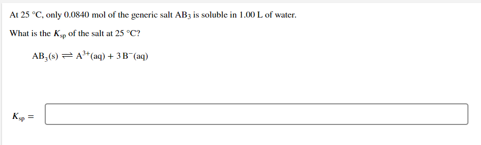 Solved Express Ksp in terms of molar solubility, x, for the | Chegg.com