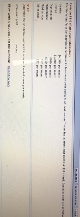 Solved Exercise 11-9 (Part Level Submission) The Pronghorn | Chegg.com