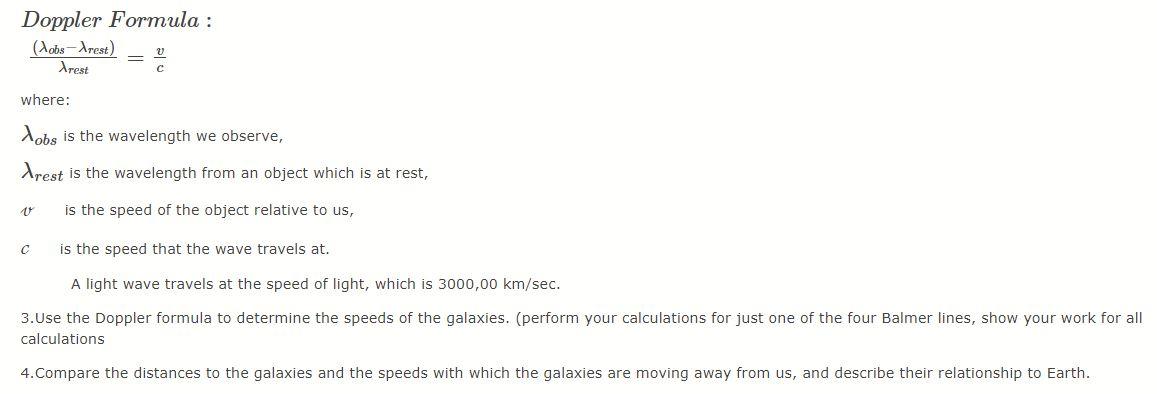 Doppler Formula: λrest (λobs −λrest )=cv where: λobs | Chegg.com