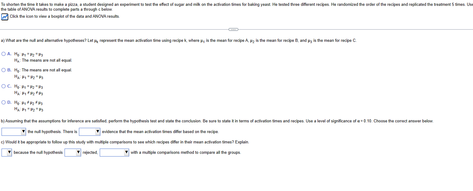 Solved Click the icon to view a boxplot of the data and | Chegg.com