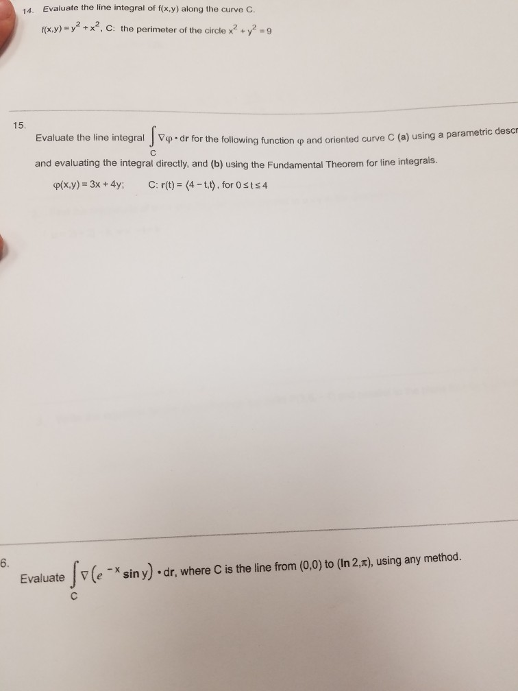 Solved 14. Evaluate the line integral of f(x,y) along the | Chegg.com