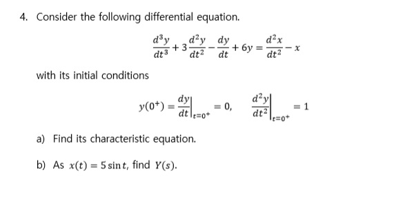 Solved 4. Consider the following differential equation. with | Chegg.com