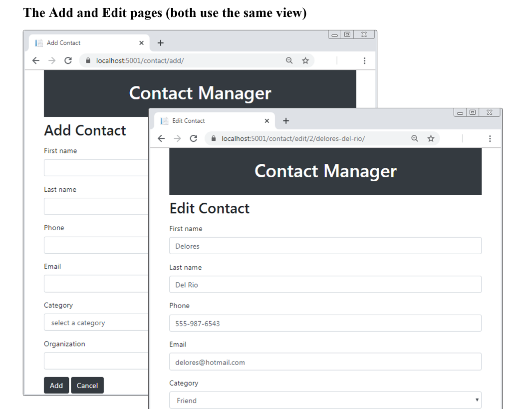 Solved Exercise-2 Build the Contact Manager app For this | Chegg.com