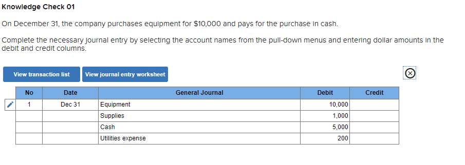 Solved nowledge Check 01 ith double-entry accounting, each | Chegg.com