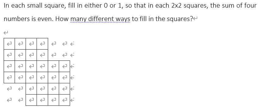 Solved In each small square, fill in either 0 or 1 , so that | Chegg.com