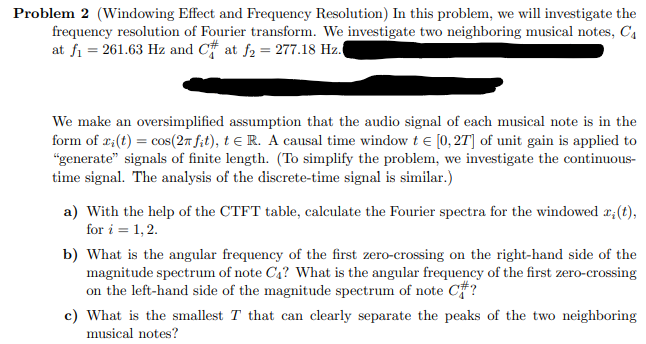 Solved Problem 2 (Windowing Effect and Frequency Resolution) | Chegg.com