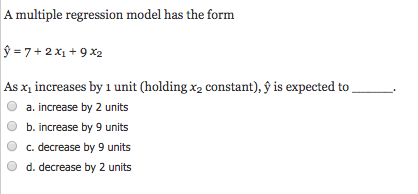 Solved A multiple regression model has the form As x1 | Chegg.com