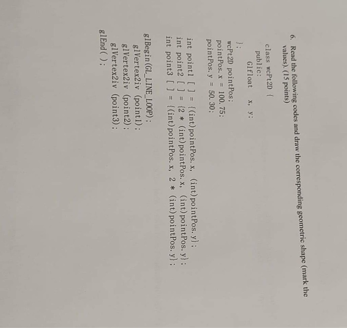 Solved 6. Read the following codes and draw the | Chegg.com