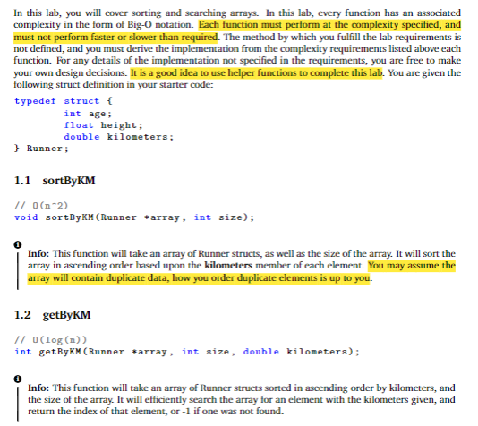 Solved In this lab, you will cover sorting and searching | Chegg.com