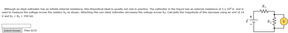 Solved Although an ideal voltmeter has an infinite internal | Chegg.com