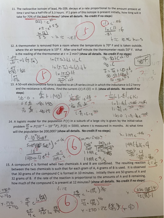 Solved 11. The radioactive isotope of lead, Pb-209, decays | Chegg.com