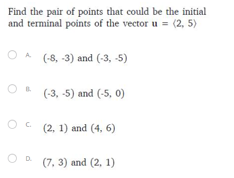Solved Find the pair of points that could be the initial and | Chegg.com