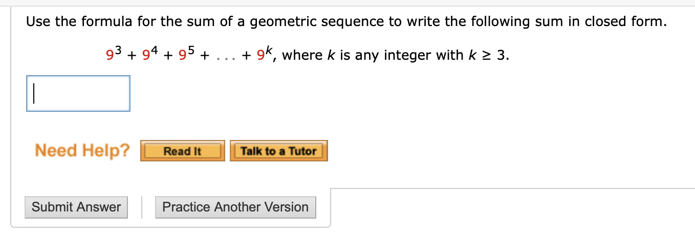 Solved Use the formula for the sum of a geometric sequence | Chegg.com