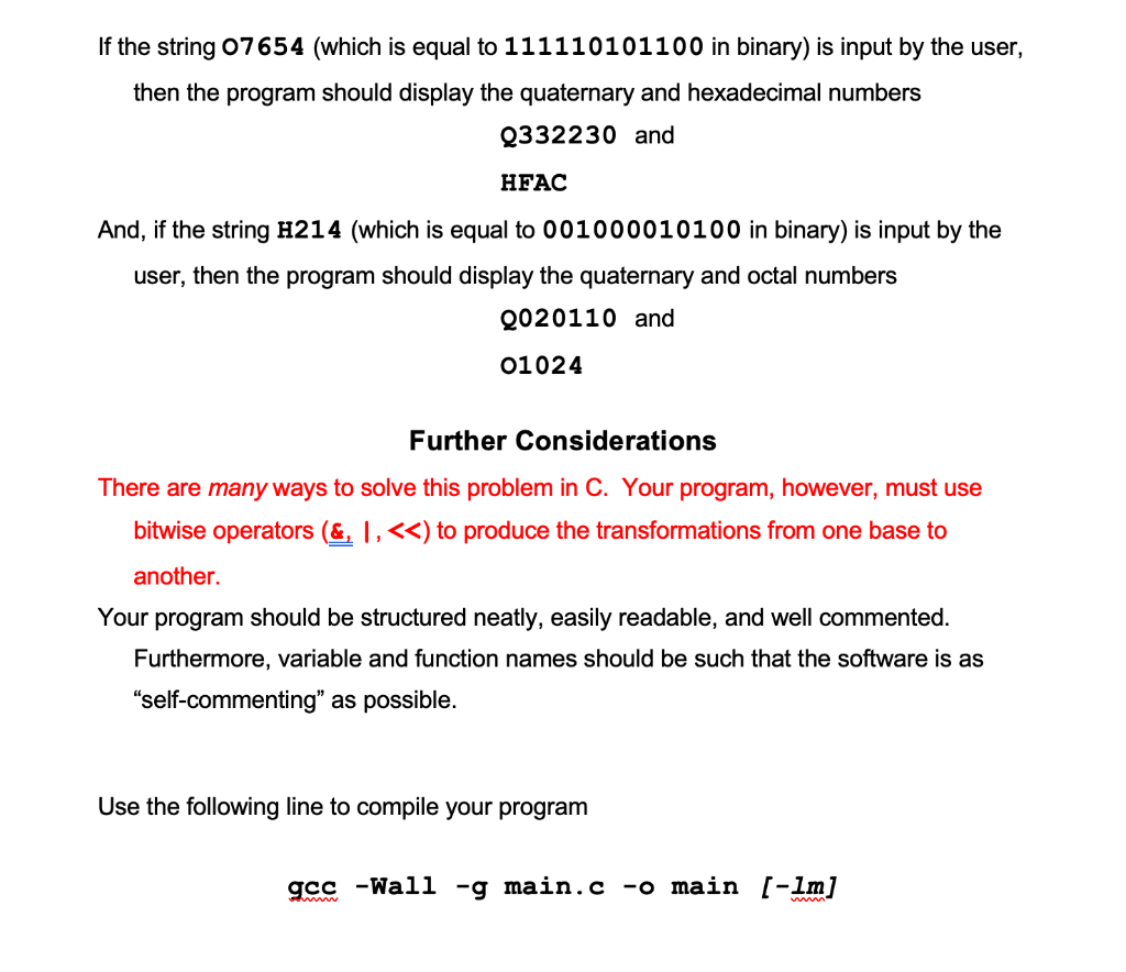 Solved Bitwise Ops - Octal and Hex Objectives Write a | Chegg.com