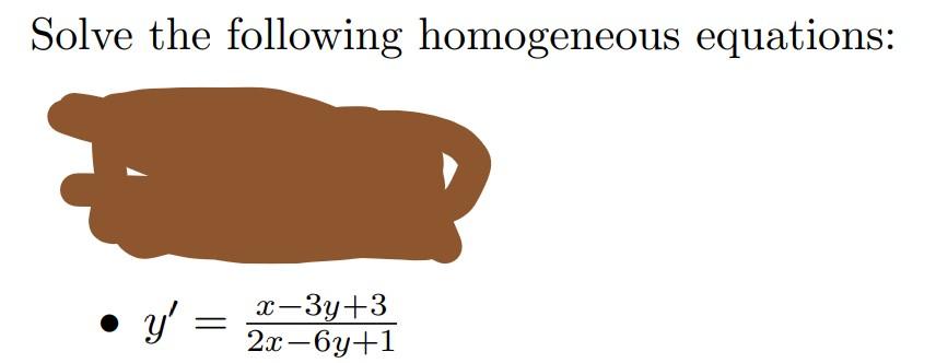 Solved Solve the following homogeneous equations: - | Chegg.com