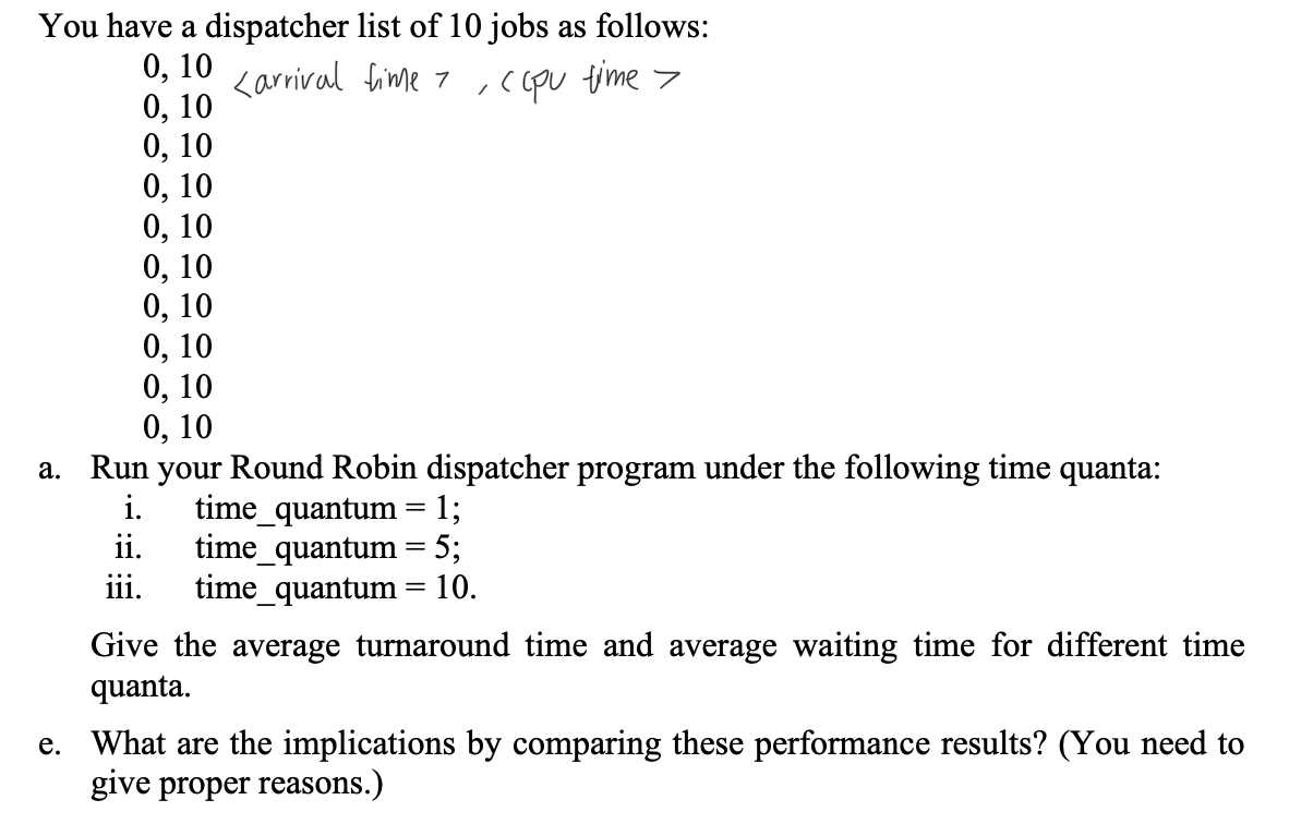 Solved Consider Round Robin Algorithms Are Used For