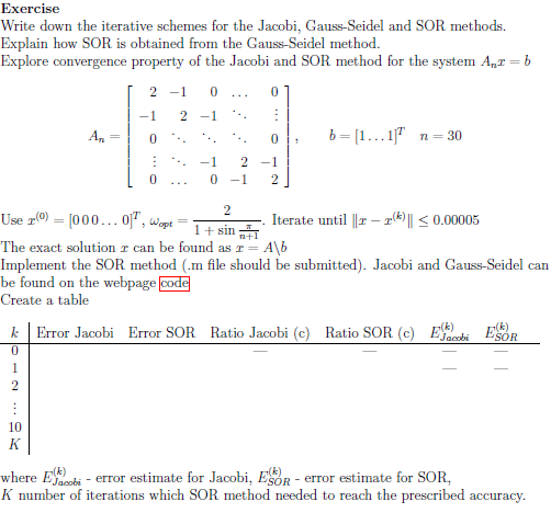 Exercise Write down the iterative schemes for the | Chegg.com