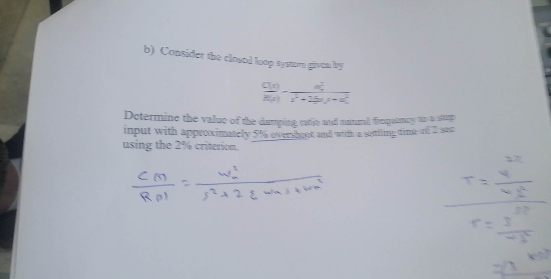 Solved b) Consider the closed Ioop system given by Determine | Chegg.com