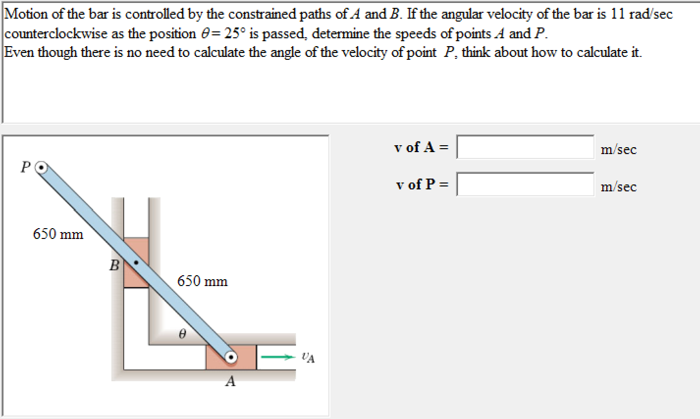Solved Motion of the bar is controlled by the constrained | Chegg.com