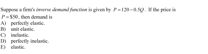 Solved Suppose a firm's inverse demand function is given by | Chegg.com