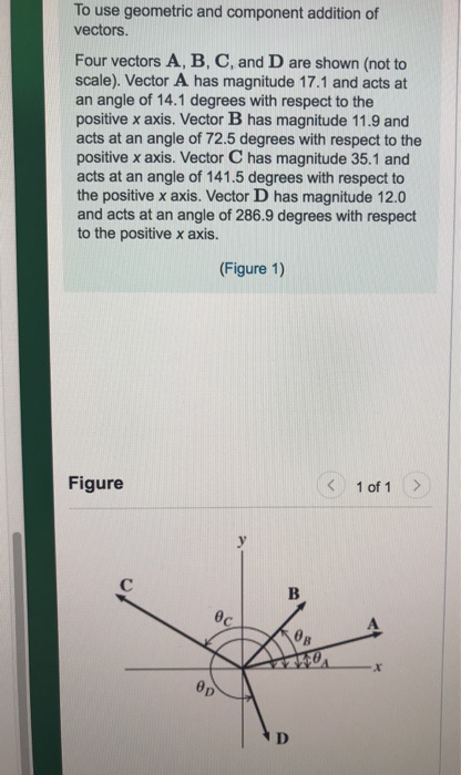 Solved To use geometric and component addition of vectors. | Chegg.com