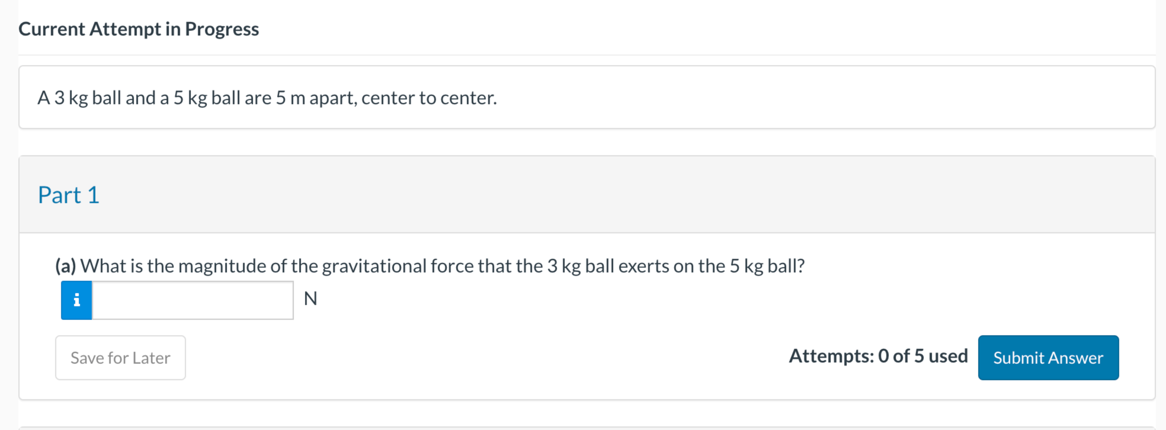 Solved Current Attempt in ProgressA 3 ﻿kg ball and a 5 ﻿kg | Chegg.com