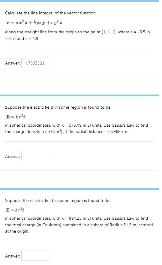 Solved Calculate the line integral of the vector function | Chegg.com