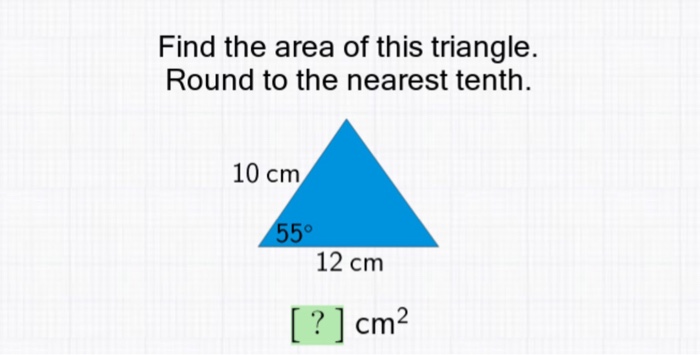Solved Find the area of this triangle. Round to the nearest | Chegg.com