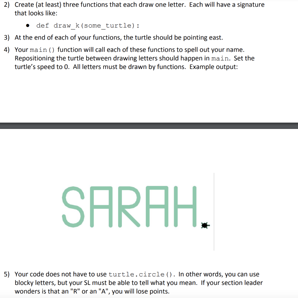 Solved 2) Create (at least) three functions that each draw | Chegg.com