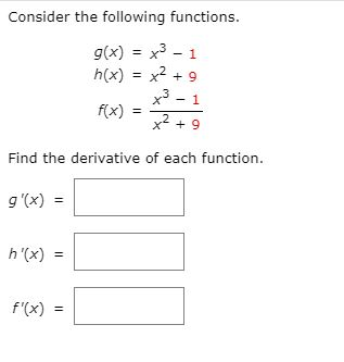 Solved Consider the following functions. 9(x) = x2 - 4x h(x) | Chegg.com