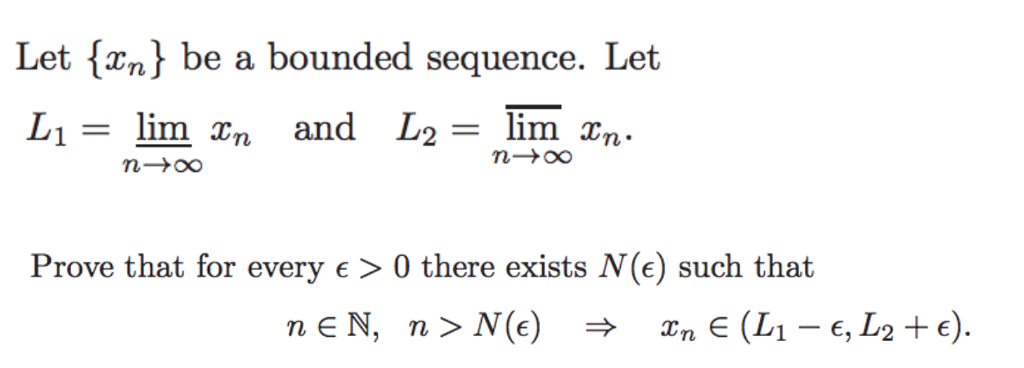 Solved (Bounded sequences, Limit inferior, limit superior) | Chegg.com