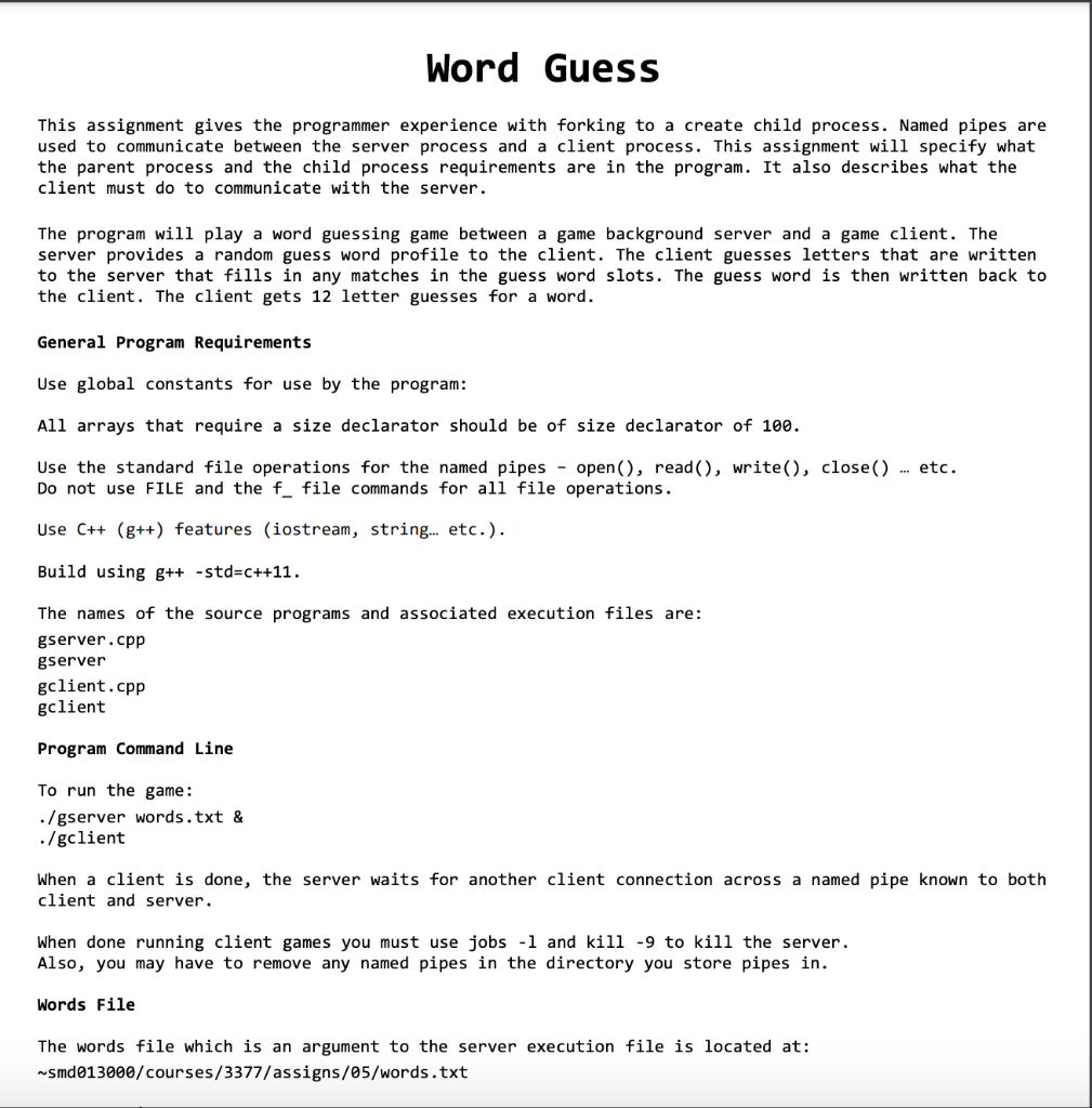 Solved You do not need the words.txt file, I just need the | Chegg.com