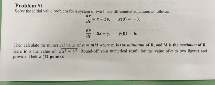 Solved Problem #1 Solve the initial value problem for a | Chegg.com