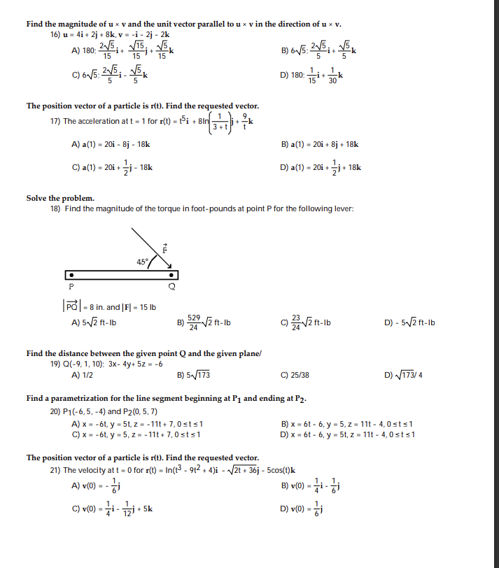 Solved Find the magnitude of u×v and the unit vector | Chegg.com