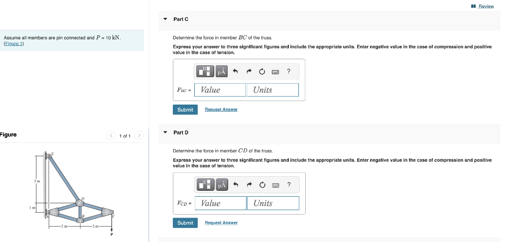 Solved Assume all members are pin connected and P=10kN. | Chegg.com