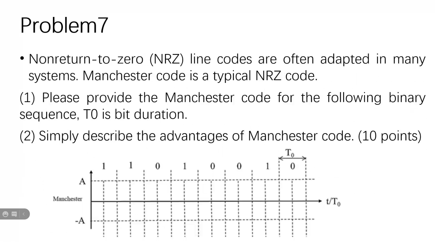 Solved Problem7 • Nonreturn-to-zero (NRZ) line codes are | Chegg.com