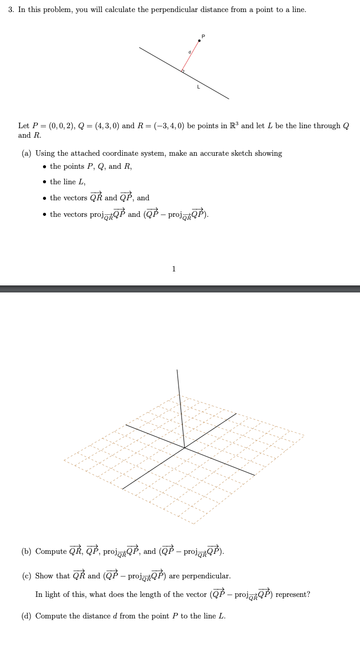 Solved In this problem, you will calculate the perpendicular | Chegg.com